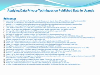 Applying Data Privacy Techniques on Published Data in Uganda | PDF ...