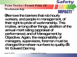 Applying Deming to safety | PPT