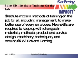 Applying Deming to safety | PPT