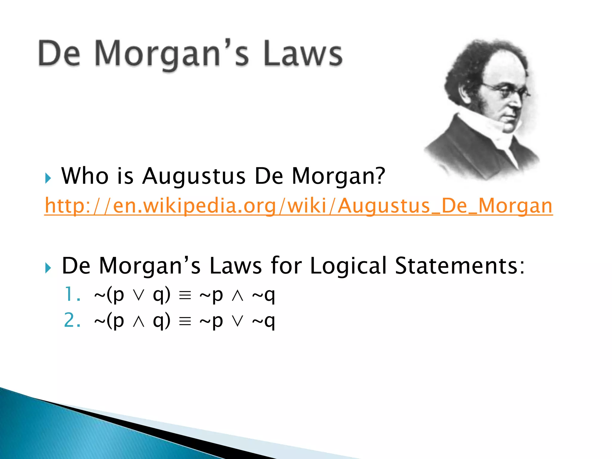 Applying de morgan’s laws | PPTX