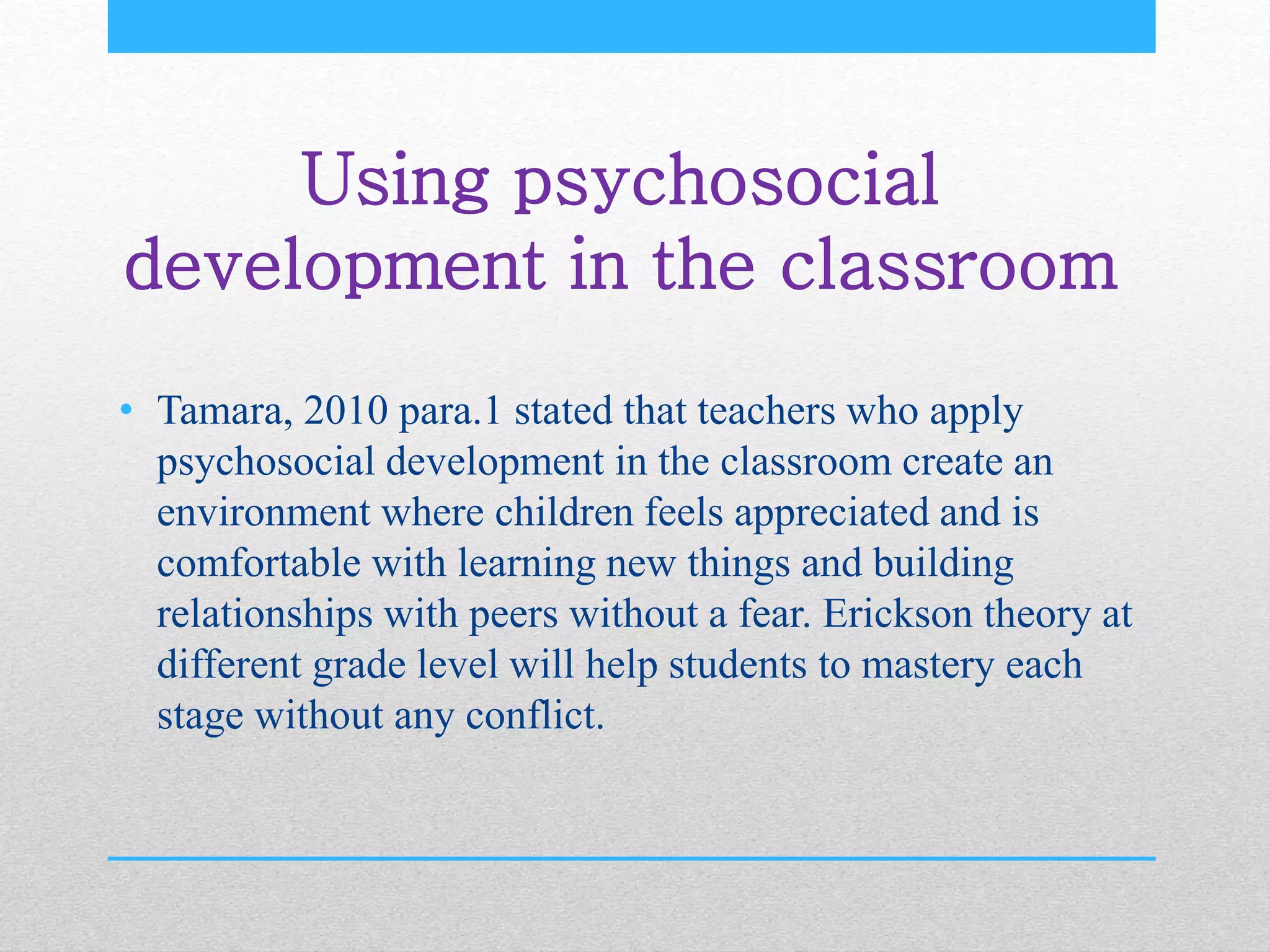 Applying erik erickson theory | PPTX