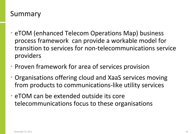 Applying eTOM (enhanced Telecom Operations Map) Framework to Non ...