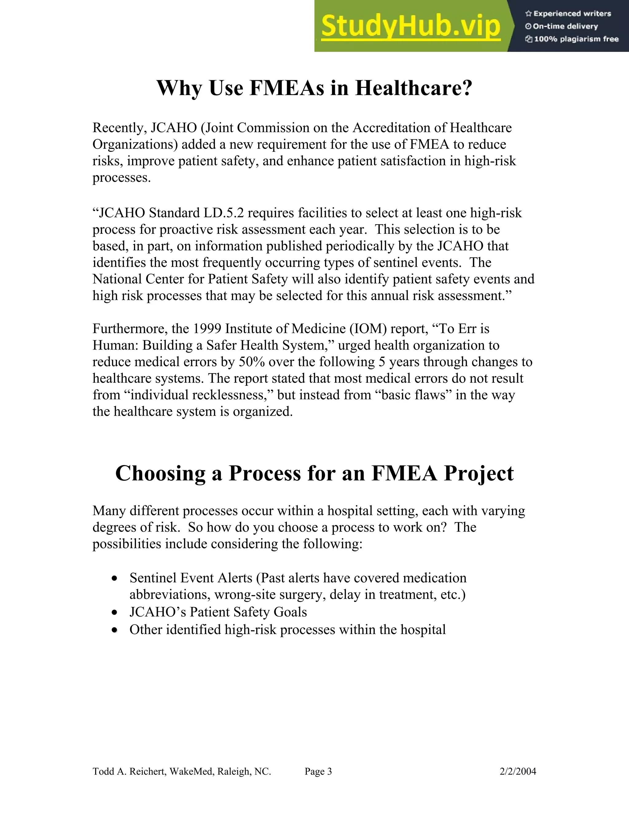 Applying Failure Modes and Effects Analysis (FMEA) in Healthcare ...