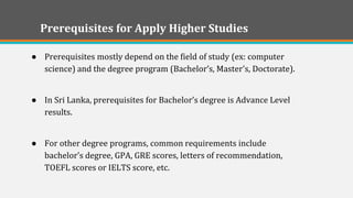 Applying for higher studies | PDF