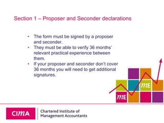 Applying for CIMA membership | PPTX