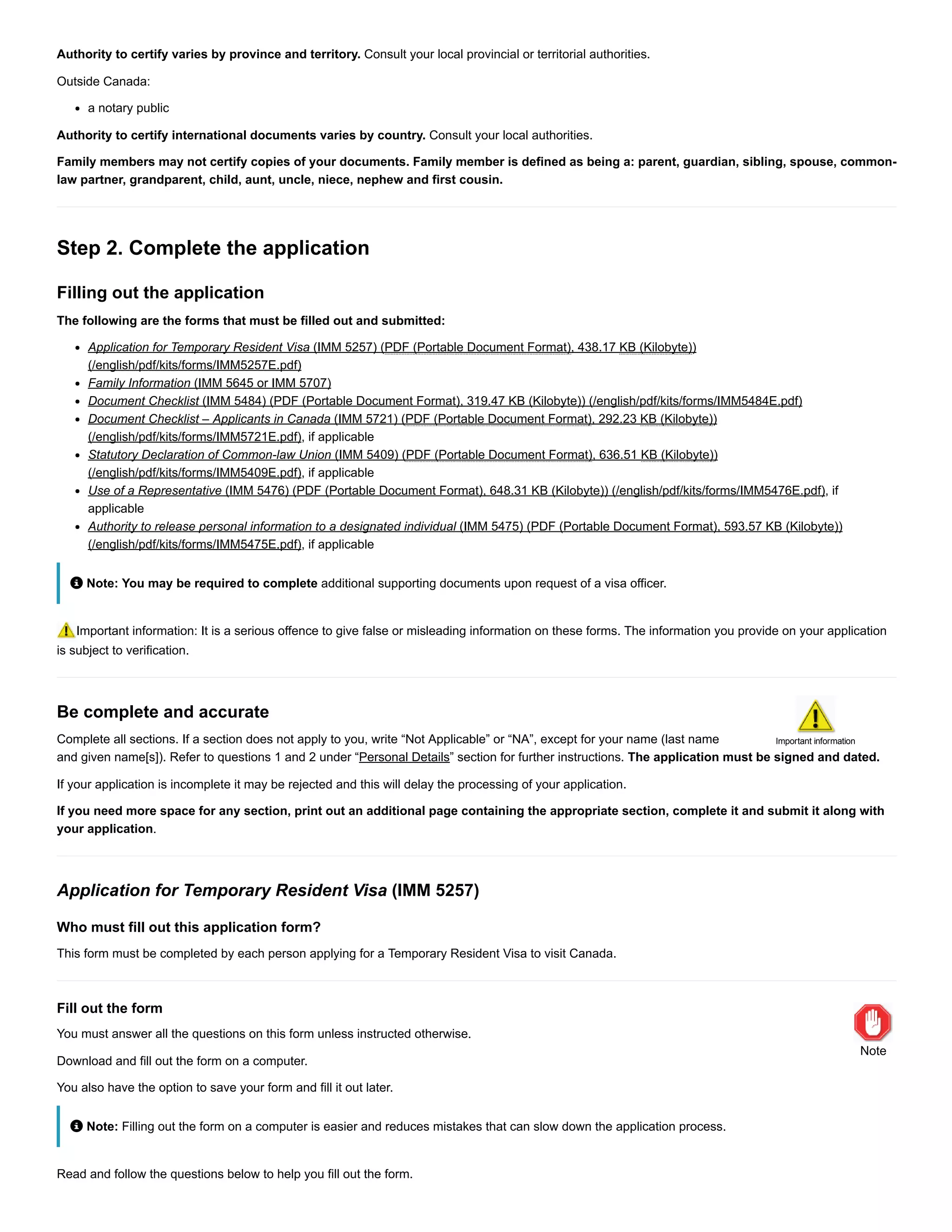 Applying for visitor visa (temporary resident visa – imm 5256) | PDF