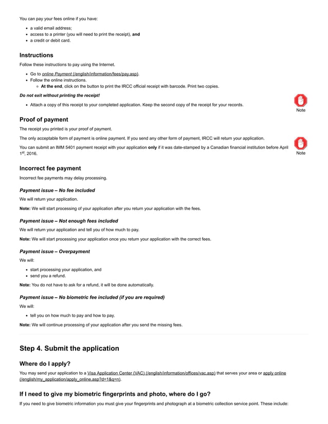 Applying for visitor visa (temporary resident visa – imm 5256) | PDF