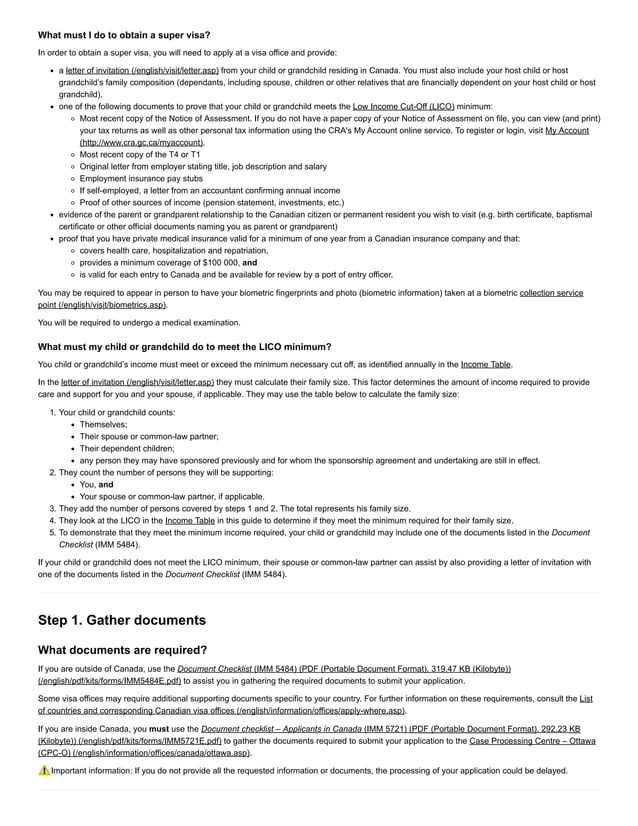 Applying for visitor visa (temporary resident visa – imm 5256) | PDF