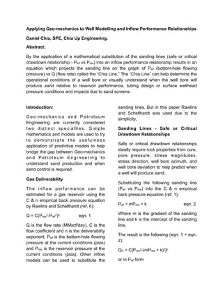 Applying Geo-mechanics to Well Modelling and Inflow Performance ...