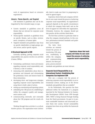 Applying International Standards And Guidelines On Corporate Social ...
