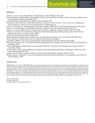 Applying Lean Six Sigma To Reduce Linen Loss In An Acute Care | PDF