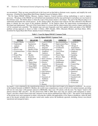 Applying Lean Six Sigma To Reduce Linen Loss In An Acute Care | PDF