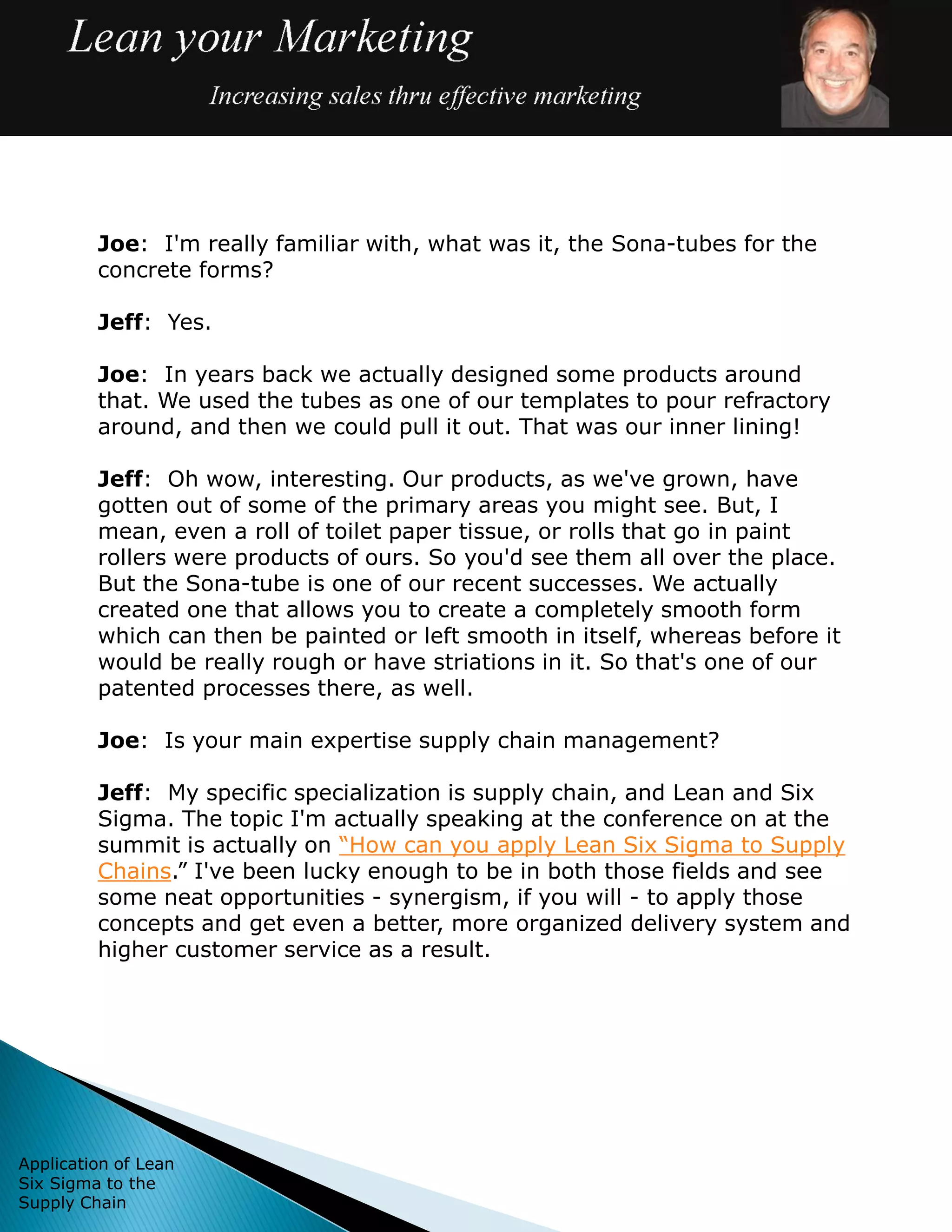 Applying Lean Six Sigma to the Supply Chain | PDF