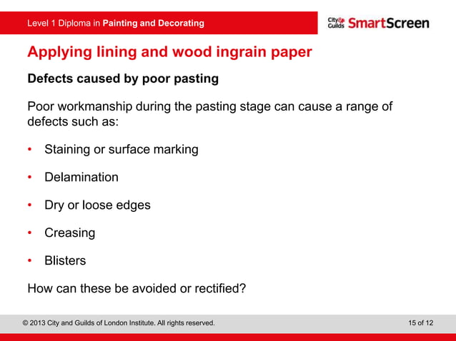 Applying lining and wood ingrain papers | PPTX | Woodworking | Arts and ...