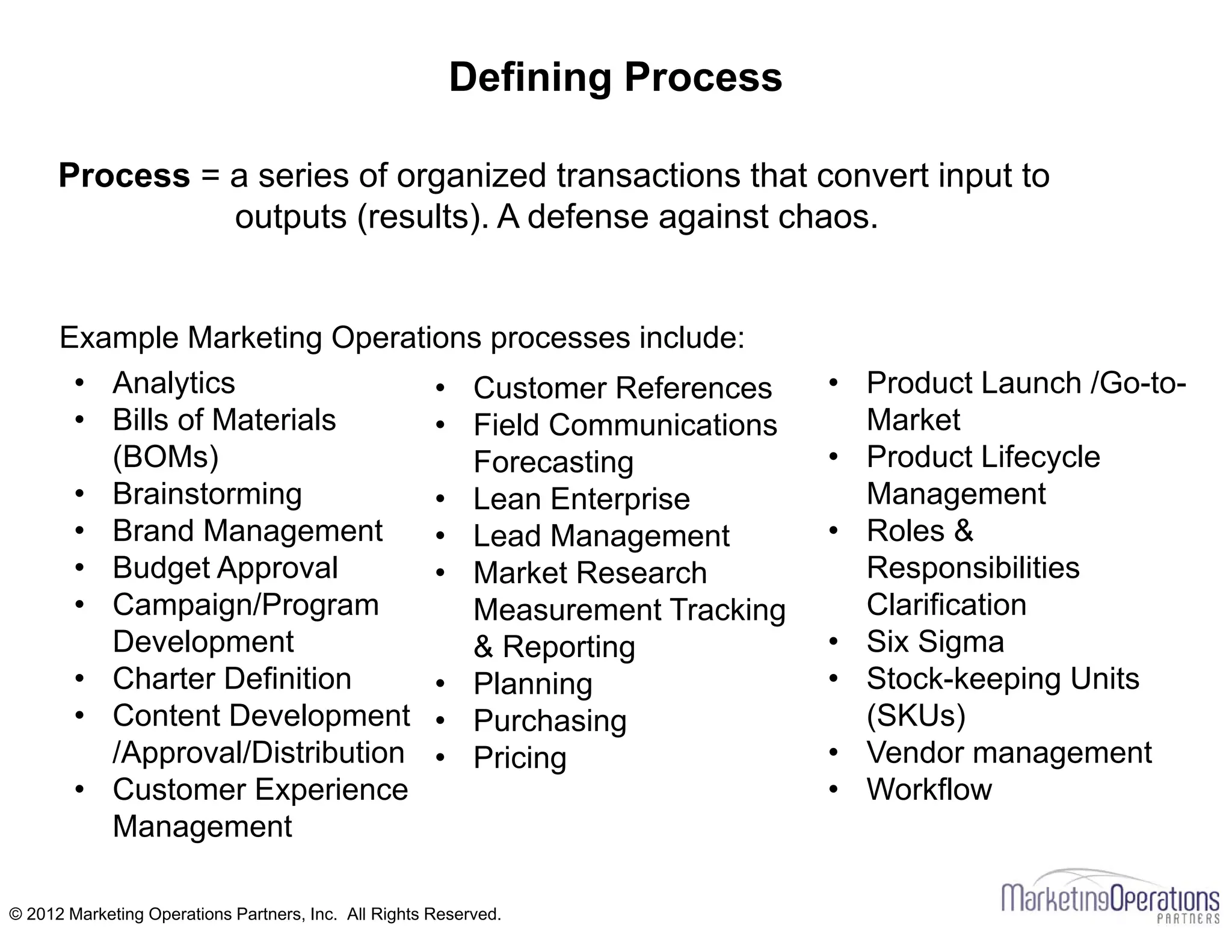 Applying Marketing Operations Best Practice Framework | PDF