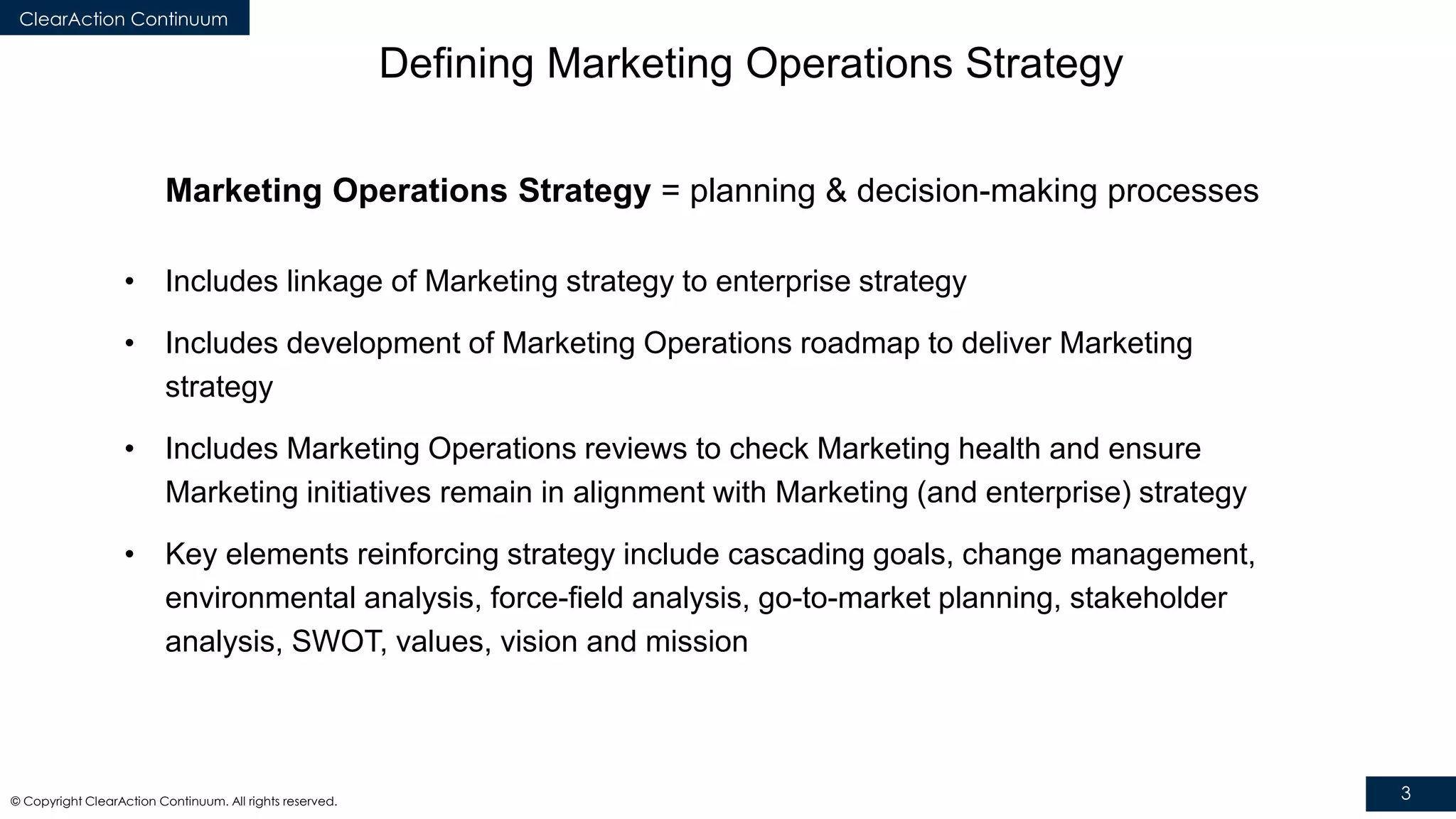 Applying Marketing Operations Best Practice Framework | PPT