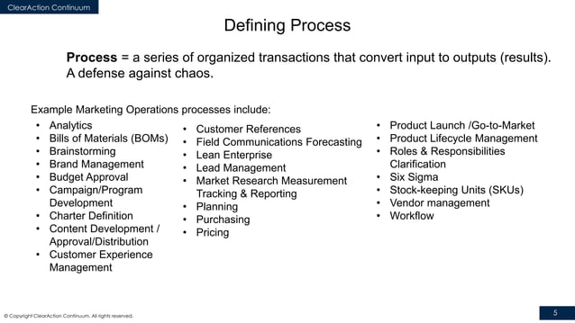 Applying Marketing Operations Best Practice Framework | PPT