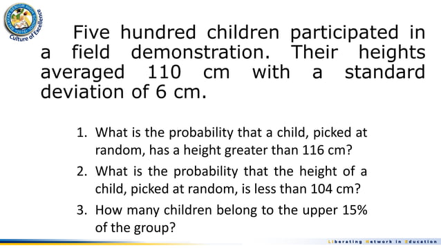 applying normal curve in problem solving.pptx | Science