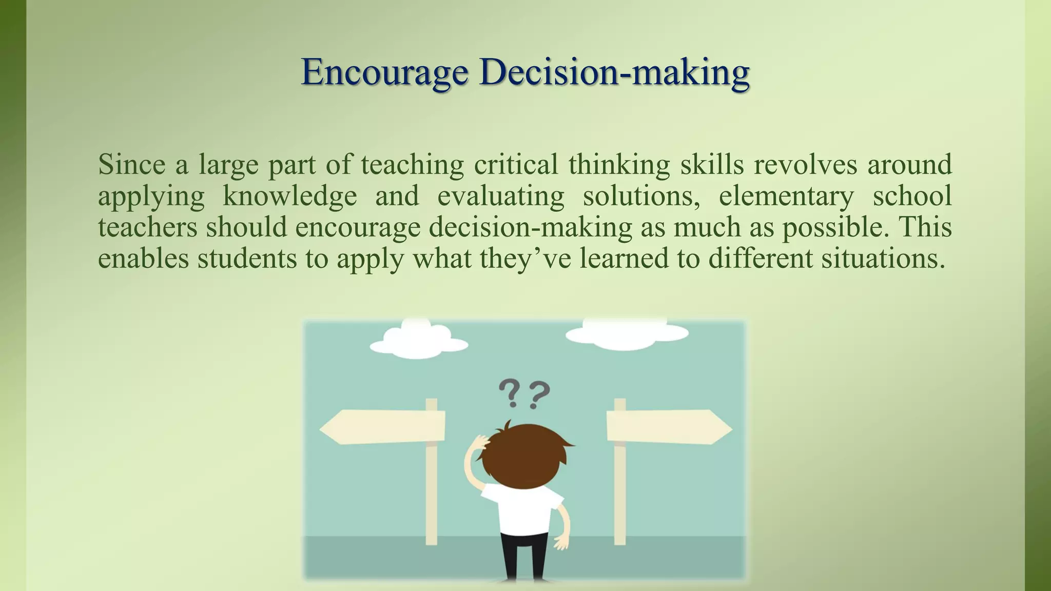 Applying of Critical Thinking Skills in the Classroom | PDF