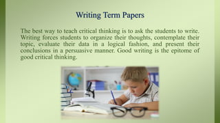 Applying of Critical Thinking Skills in the Classroom | PDF