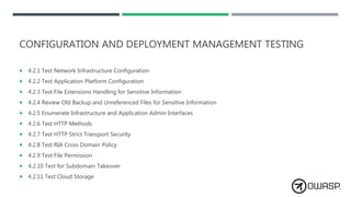Applying OWASP web security testing guide (OWSTG) | PPT