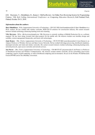 Applying Peer-Review For Programming Assignments | PDF | Web Development | Internet