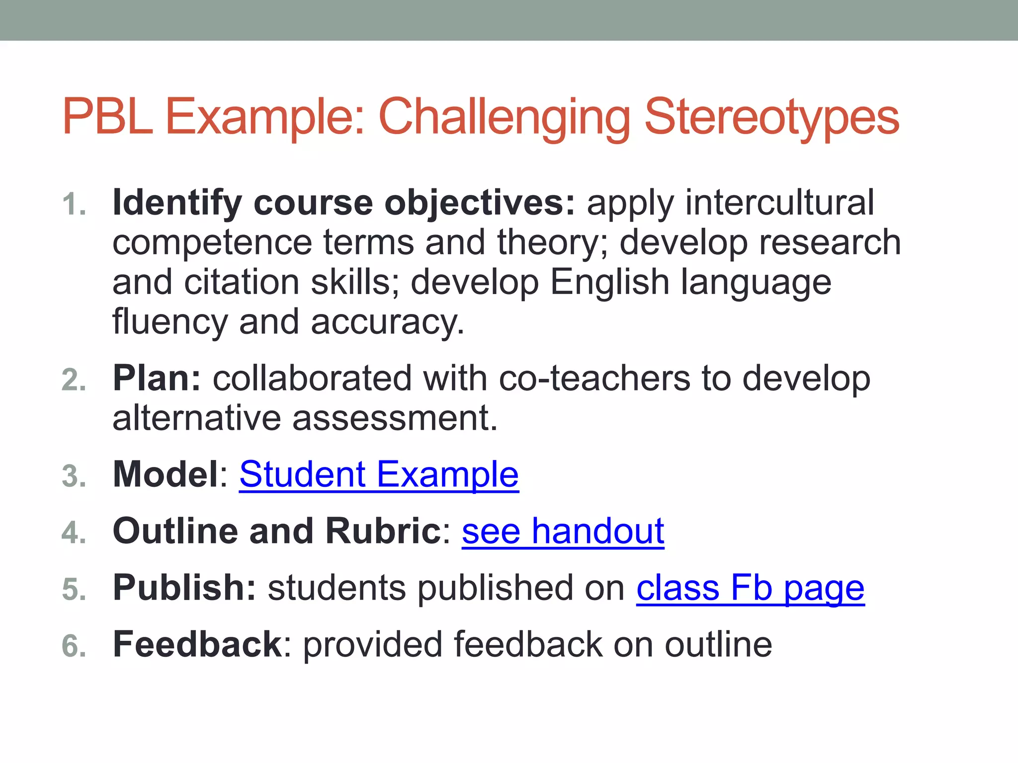 Applying principles of pbl in the classroom | PPTX