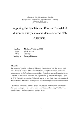 Applying simclair coulthard model | PDF