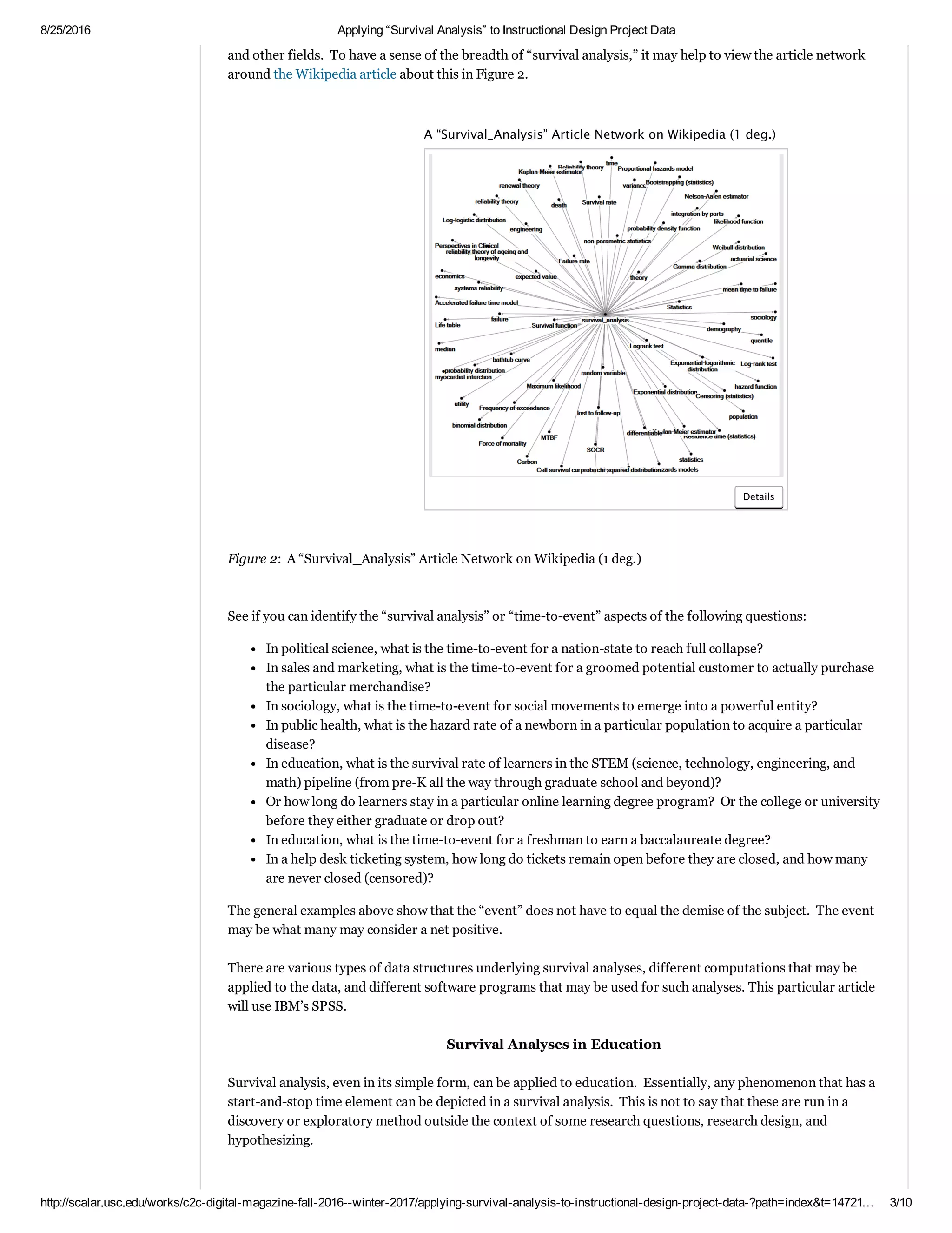 Applying “Survival Analysis” to Instructional Design Project Data | PDF