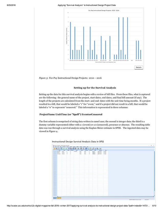 Applying “Survival Analysis” to Instructional Design Project Data | PDF