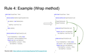 Applying TDD to Legacy Code | PPT