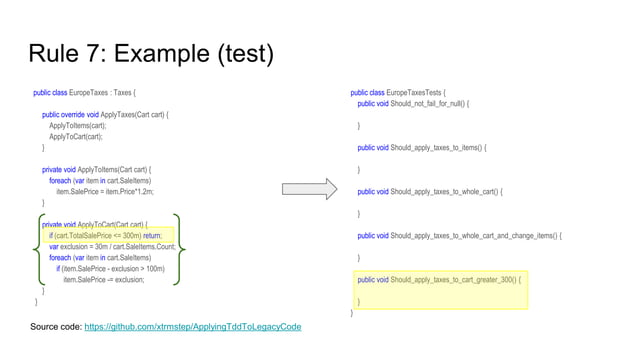 Applying TDD to Legacy Code | PPT