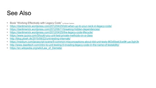 Applying TDD to Legacy Code | PPT
