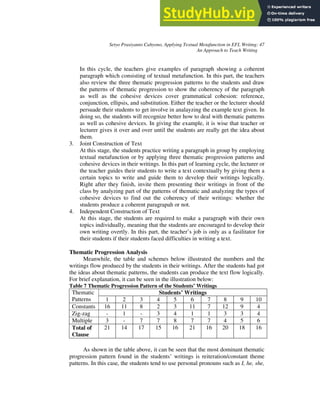 APPLYING TEXTUAL METAFUNCTION IN EFL WRITING AN APPROACH TO TEACH WRITING | PDF