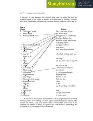 APPLYING TEXTUAL METAFUNCTION IN EFL WRITING AN APPROACH TO TEACH WRITING | PDF