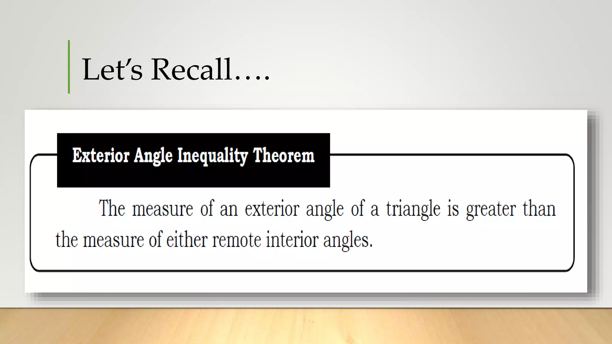 Applying Theorems on Triangle Inequality.pptx | Physics | Science