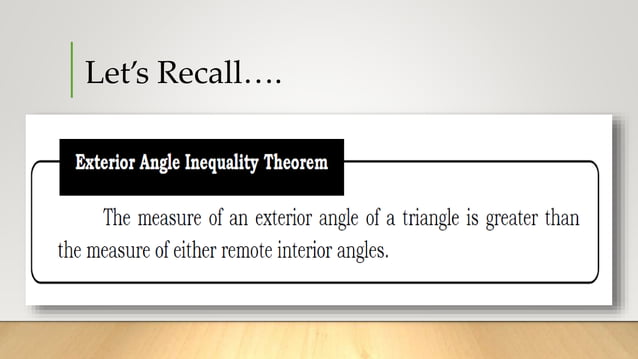 Applying Theorems on Triangle Inequality.pptx | Physics | Science