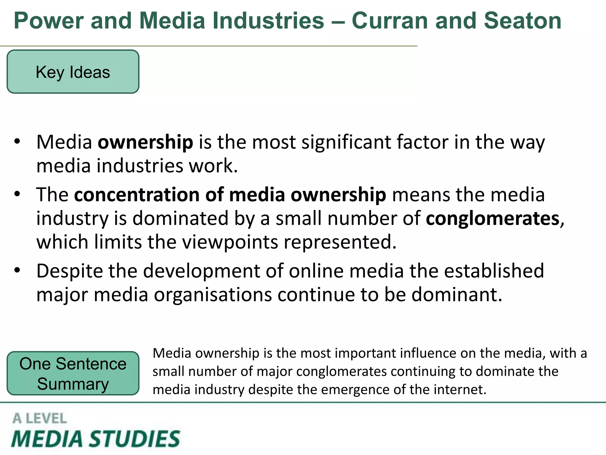 Applying theory media industries | PPTX