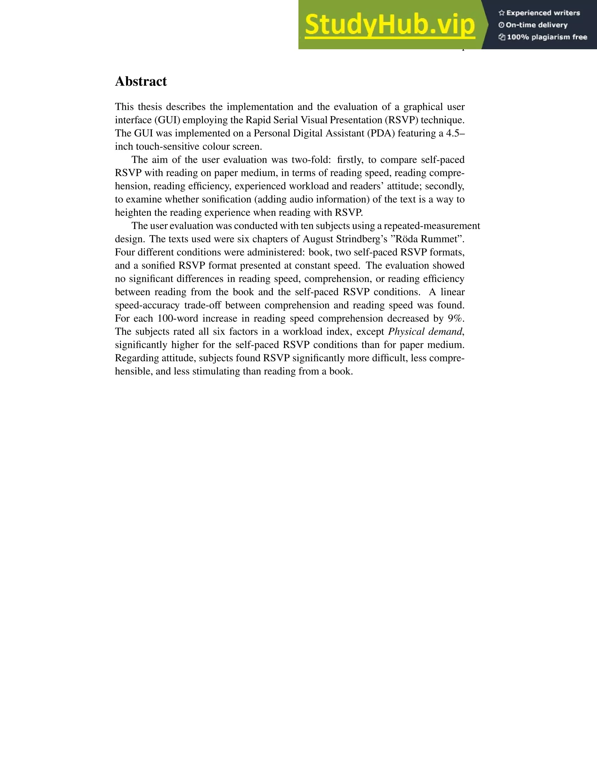 Applying The Rapid Serial Visual Presentation Technique To Small Screens | PDF