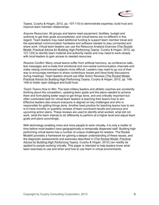 Applying the Rocket Model to Virtual Teams, Gordon Curphy, PhD | PDF