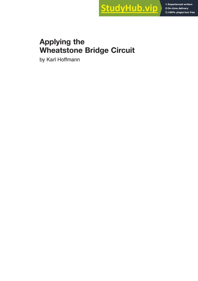 Applying The Wheatstone Bridge Circuit | PDF | Physics | Science