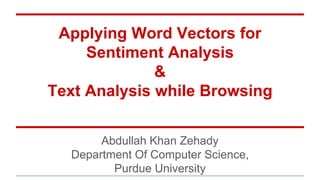 Applying word vectors sentiment analysis | PPT