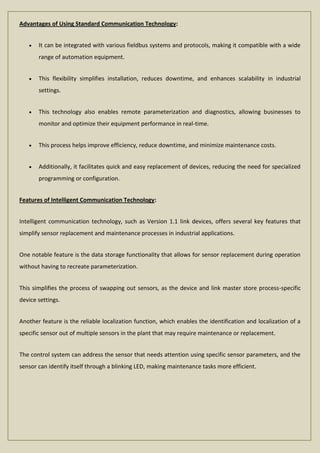 Apply IO- Link for Industrial Automation, Seamless Communication and Data Exchange | PDF