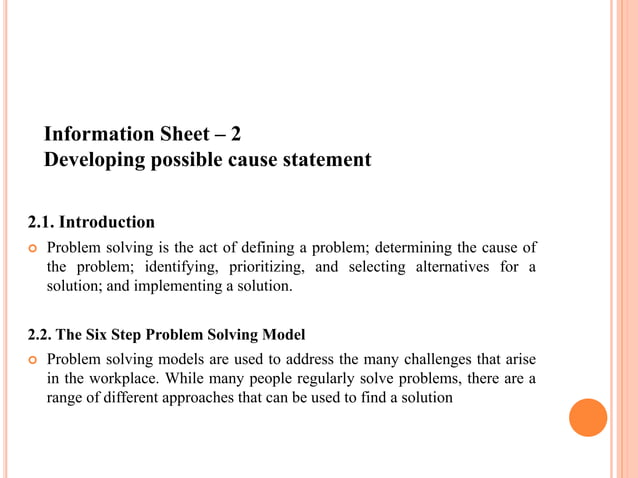 Apply Problem Solving Techniques to Routine Malfunctions.pptx | IT and ...