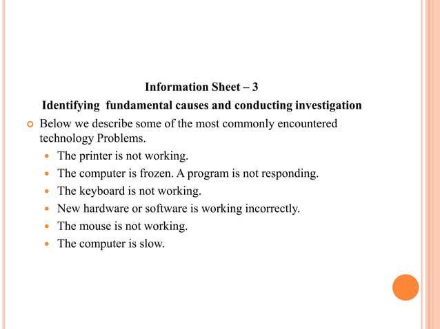 Apply Problem Solving Techniques To Routine Malfunctionspptx It And Internet Support Internet