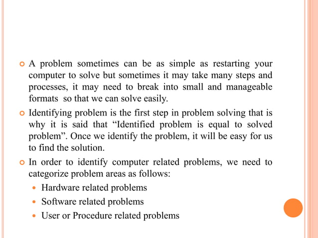 Apply Problem Solving Techniques To Routine Malfunctionspptx It And Internet Support Internet
