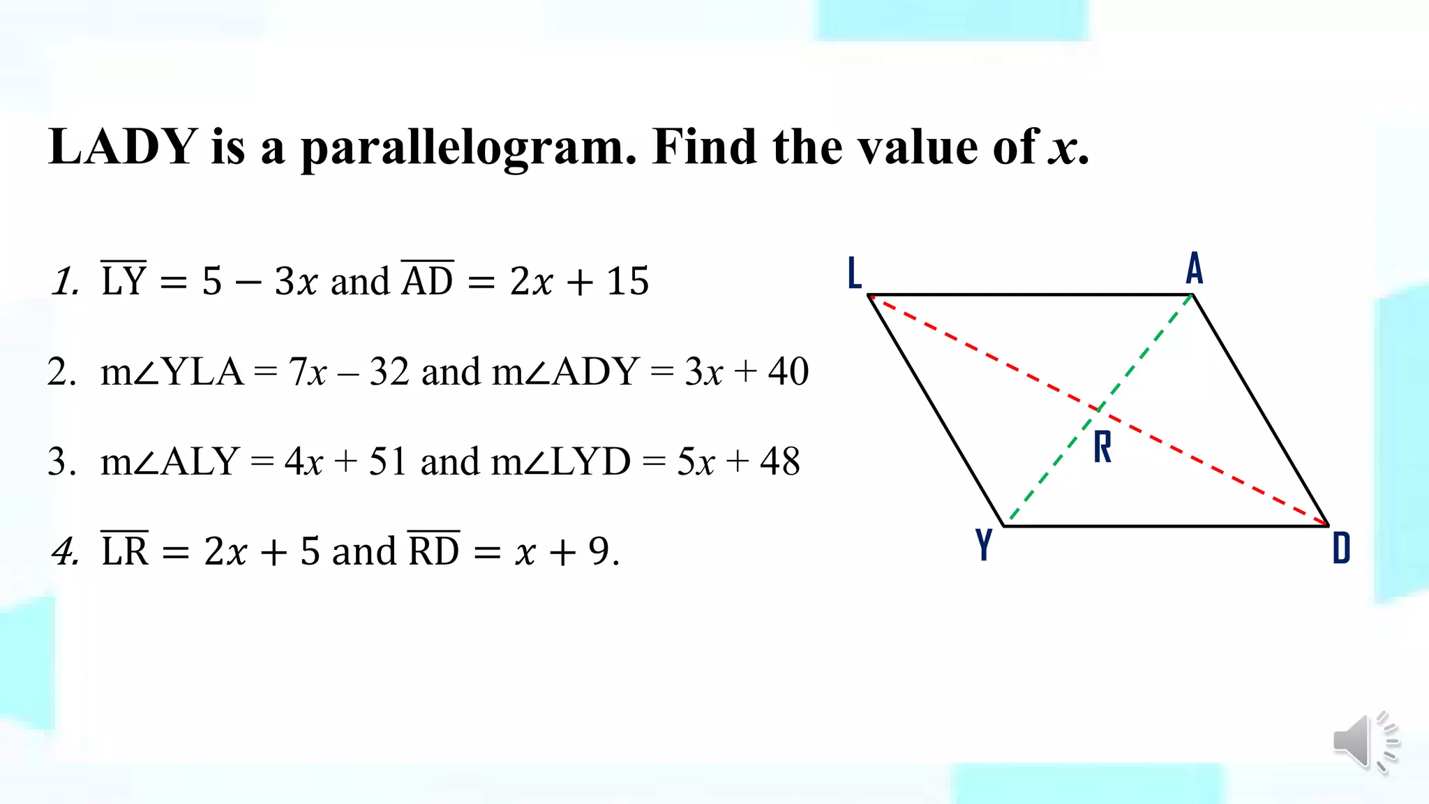 Application of the Properties of Parallelogram | PDF