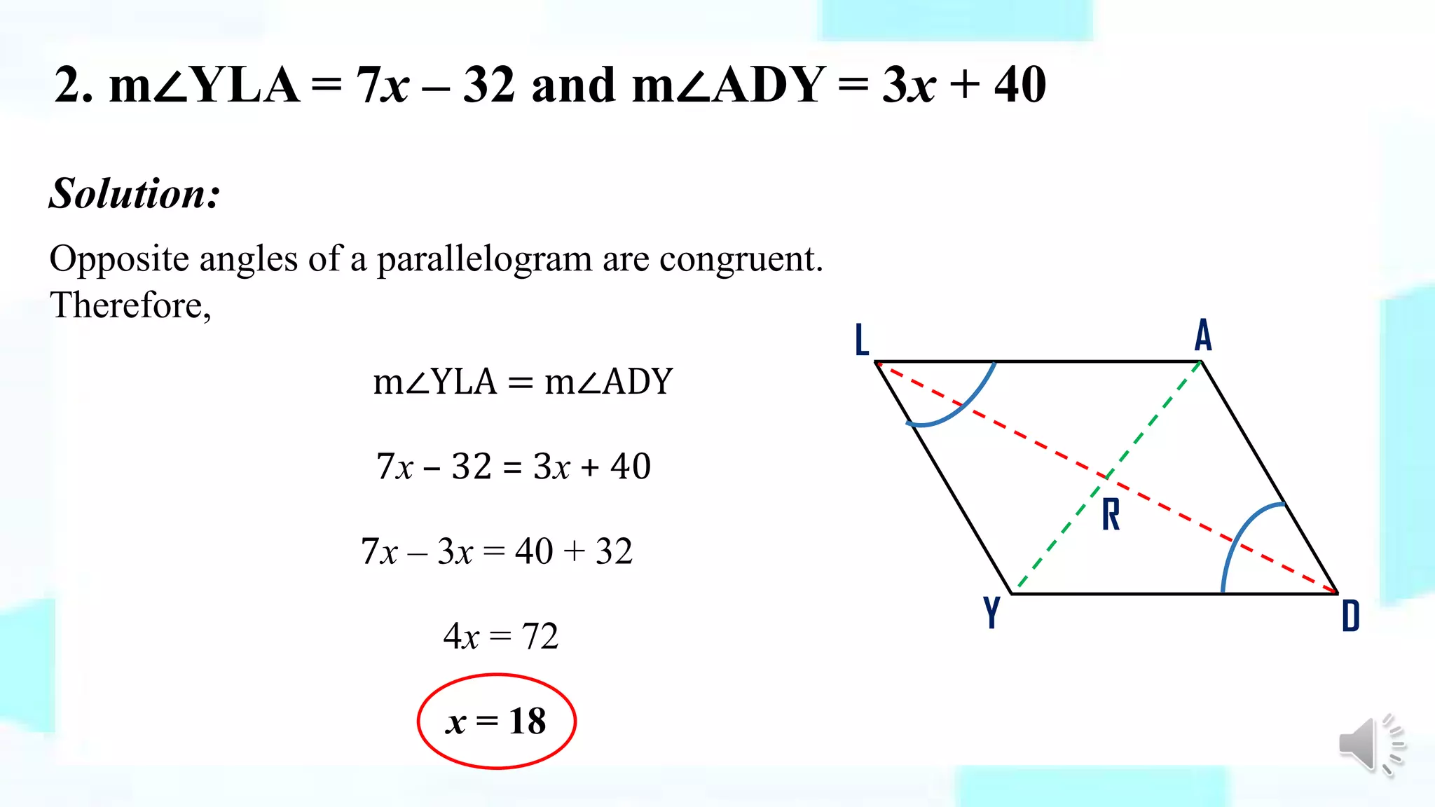 Application of the Properties of Parallelogram | PDF