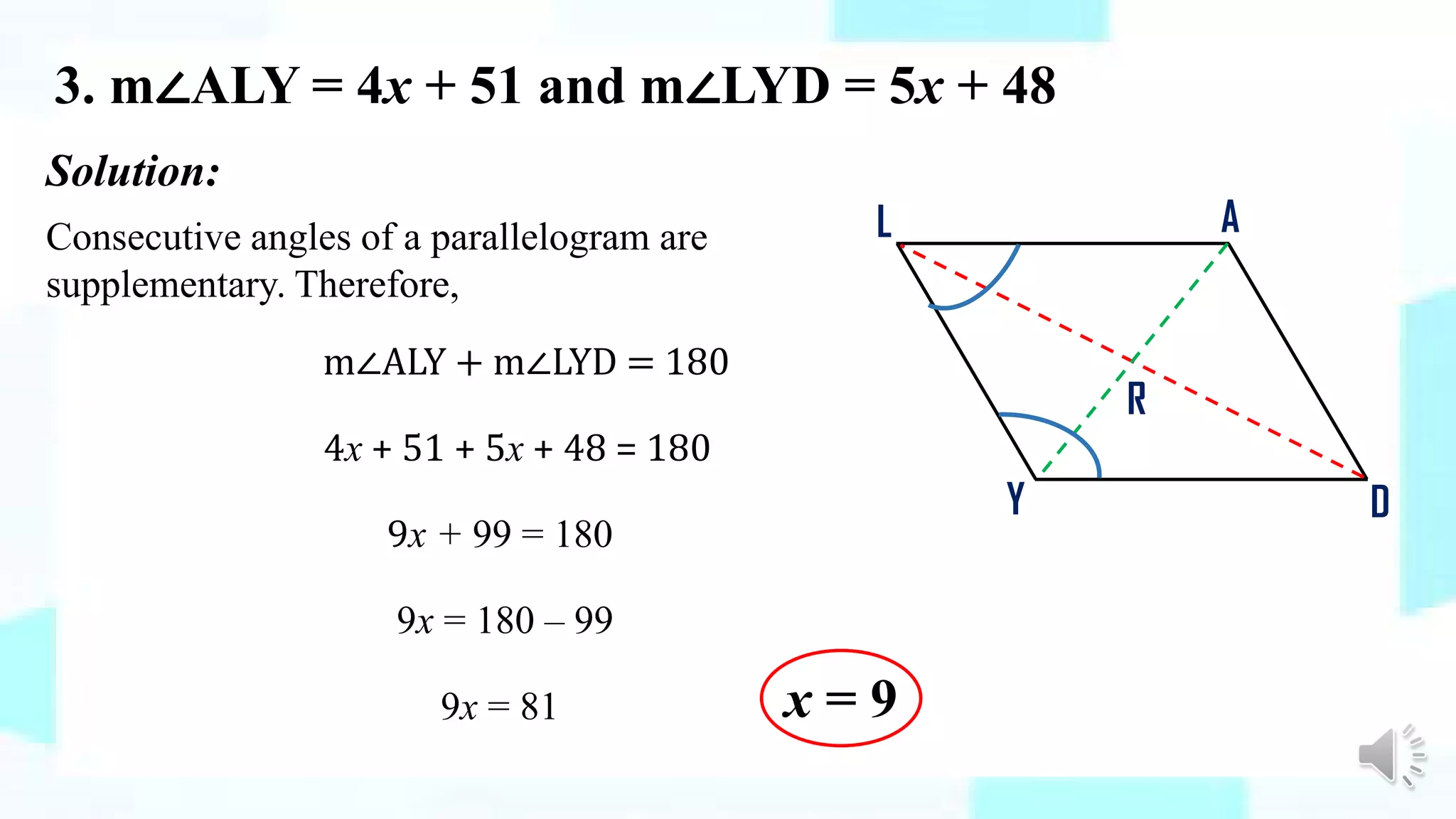 Application of the Properties of Parallelogram | PDF