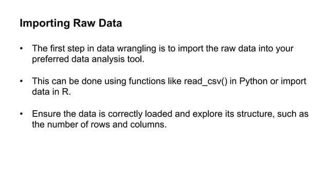Apply Raw Data Set And Implement The Different Data Warngliing ...